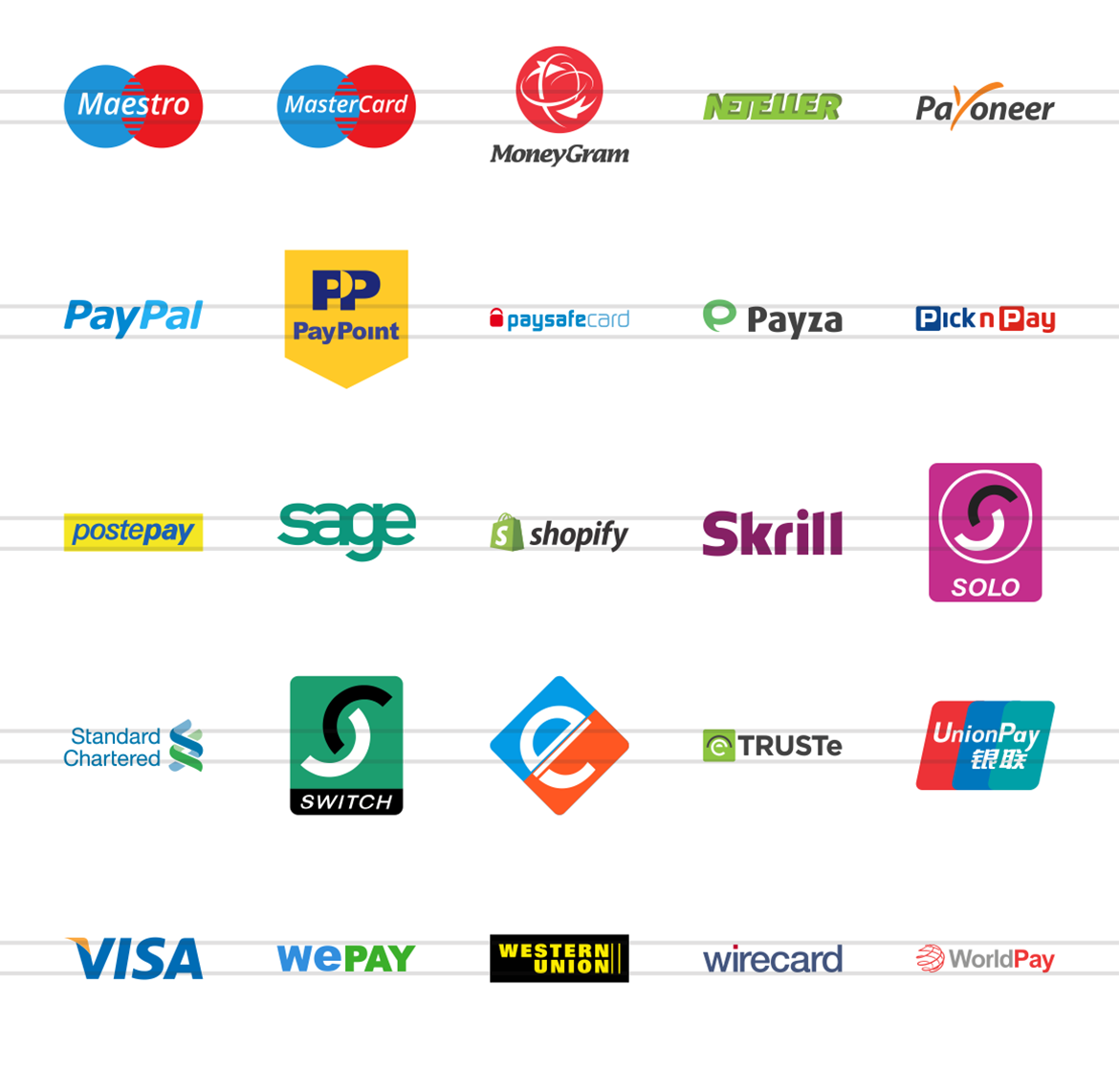 50 Payment Methods Flat Multicolor Iconset Template #91012