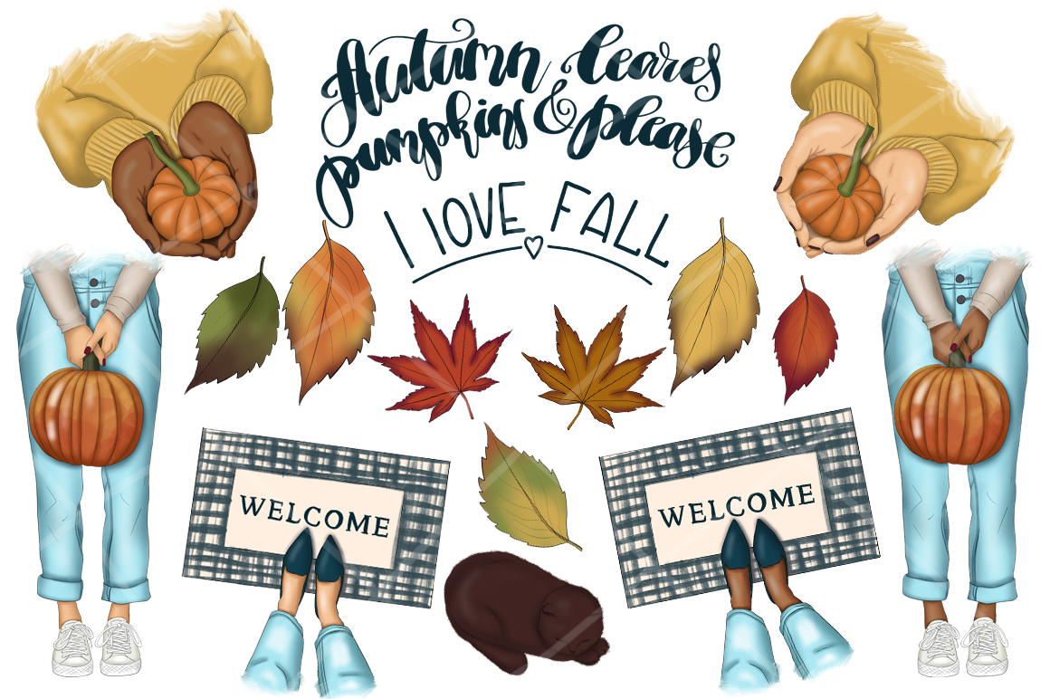 Download Falling Into Fall Clipart & Patterns - Illustration ...