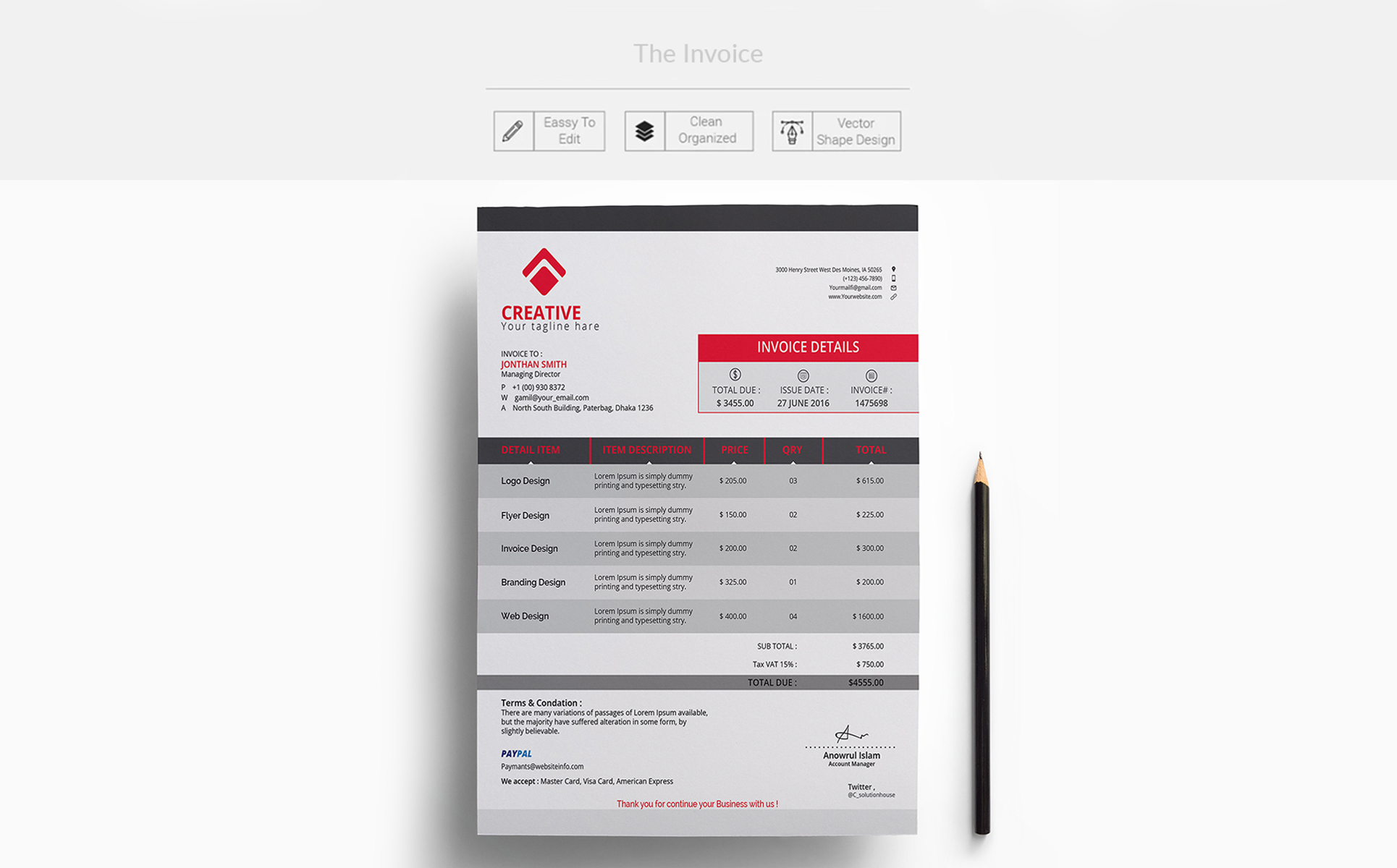 The Invoice Corporate Identity Template #100574