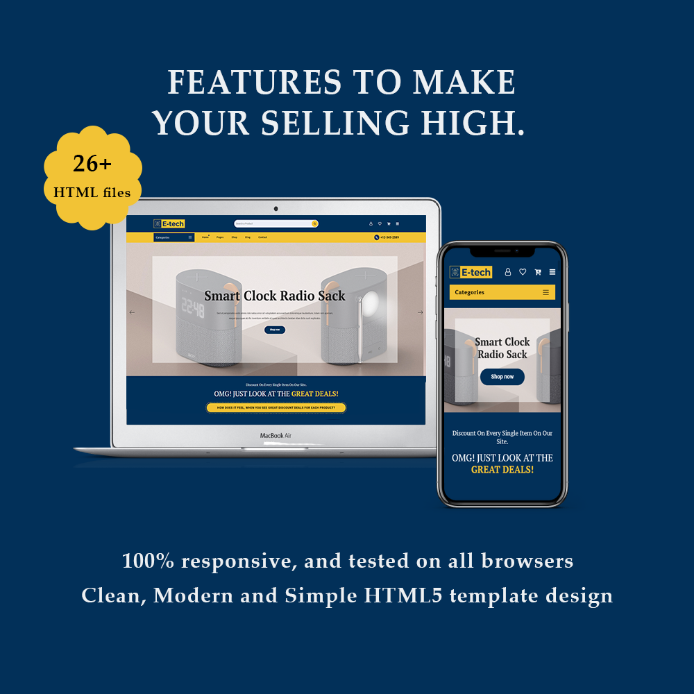 Multipurpose eCommerce Website Template - E-Tech - HTML5 эффектный шаблон