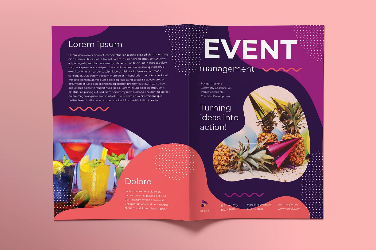 Event Management Brochure Bifold Corporate Identity Template Free 