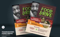 Thanksgiving Food Drive Flyer Corporate Identity Template #85009