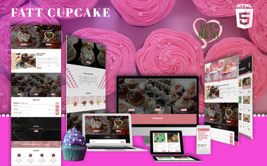 Dessert & Bakery HTML5 | Fatt Cupcake Website Template #104271