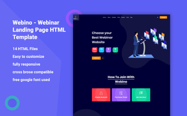 Webino - Webinar Landing Page Website Template #144038