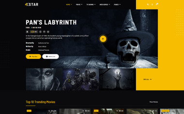 4K Star - Entertainment HTML5 Template #293323