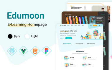 Edumoon - HTML React Vue Figma Education and E-learning Homepage ...