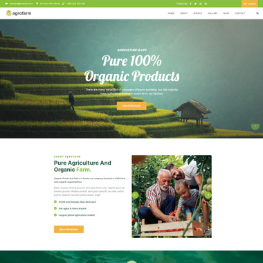 Agrofarm - Agriculture Farming & Gardening HTML Template #240616
