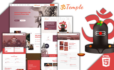 Temple Hindu Mandir Religious HTML5 Website Template #202610