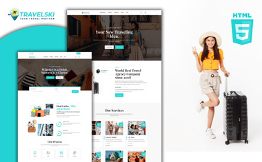 Travelski Responsive Travel Agency HTML5 Template #190827