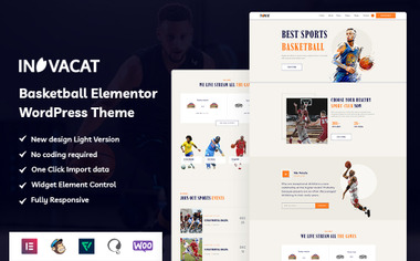 Invacat - Basketball Elementor WordPress Theme #381605