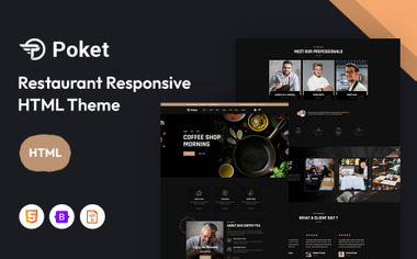 Poket – Restaurant Responsive Website Template #296039
