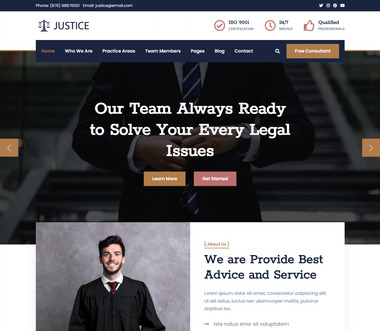 Justica - Responsive Justice Firm WordPress Theme #246894