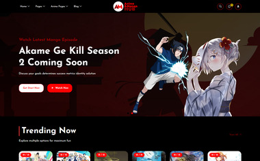 Anime-Manga-Hub - Anime and Manga Online HTML5 Website Template #317631