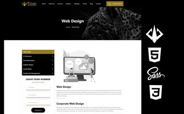 Titan - Web Design Agency Html5 Css3 Theme Website Template #234192