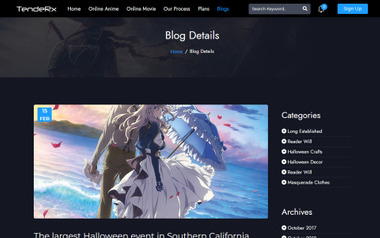 Tendex - Anime and Manga HTML5 Website Template #296910