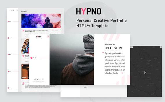 Hypno - Personal Creative Portfolio Website Template #68758