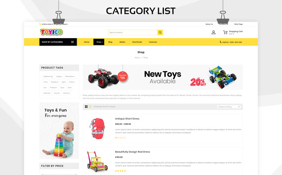 Toyico - Kids Toys and Clothing WooCommerce Theme #260707