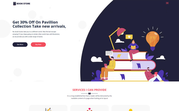 Study Bookstore HTML Responsive Website Template #266477