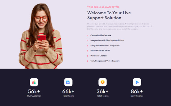 SupportDesk HTML Website Template #270448