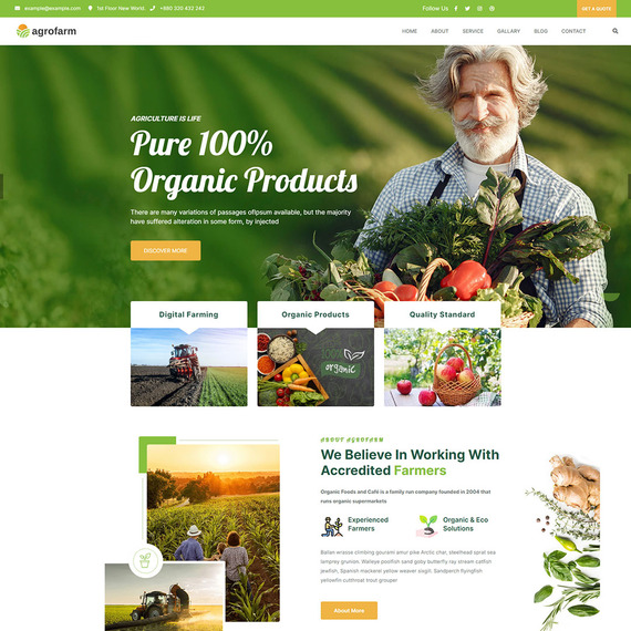 Agrofarm - Agriculture Farming & Gardening HTML Template #240616
