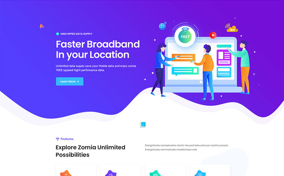 Zomia - Multi-Purpose HTML5 Template for Saas Startup #312084