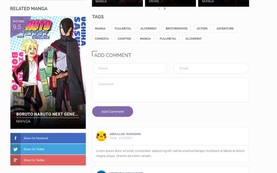 Animtora - Online Anime and Manga WordPress Theme #260265