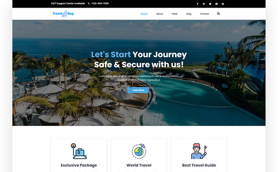 Travelbag - Travel Agency HTML Website Template #194524