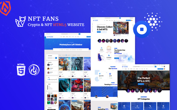 NFT Fans Crypto Marketplace HML5 Website Template #237661