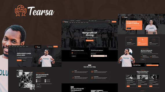 Tearsa Dark NonProfit Charity HTML Template #251231
