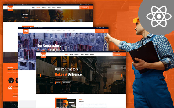 Cali Construction & Renovation React JS Template #190647