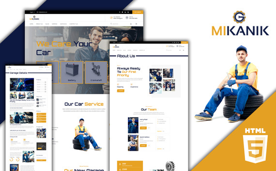 Mikanik Car Repair Services HTML5 Website Template #202287