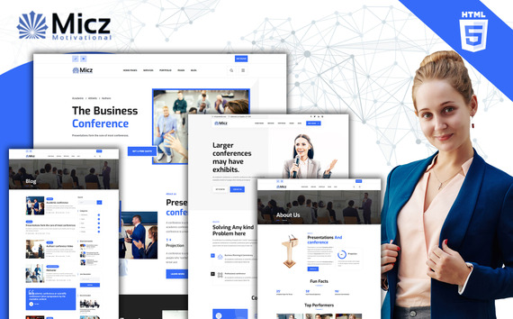 Micz Responsive Conference and Events HTML5 Template #189914