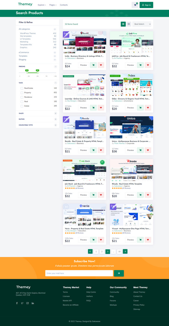 Themey - Digital Products Marketplace Responsive HTML Template #246490