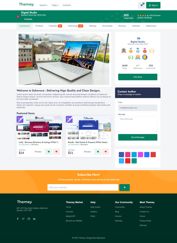 Themey - Digital Products Marketplace Responsive HTML Template #246490