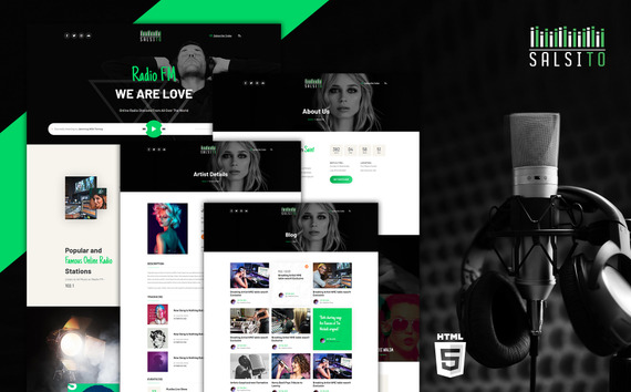 Salsito Radio FM HTML Bootstrap HTML5 Website Template #221036