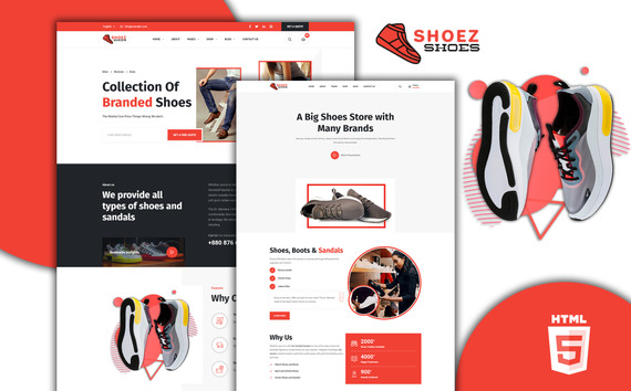 Shoez Footwear Shoes Shop Website Template #208626