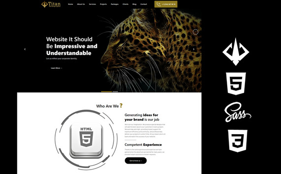 Titan - Web Design Agency Html5 Css3 Theme Website Template #234192