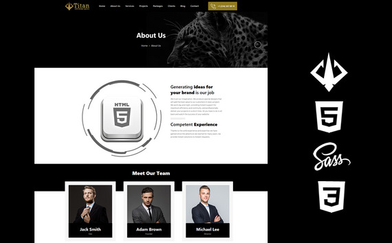 Titan - Web Design Agency Html5 Css3 Theme Website Template #234192