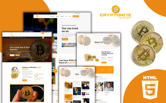 Cryptonite - Cryptocurrency HTML Template #185620