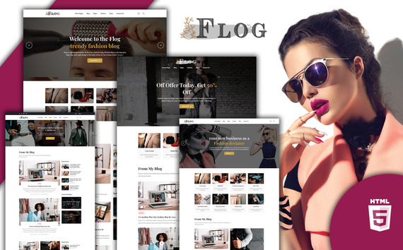 FLOG - Fashion Blog HTML5 Website Template #189862