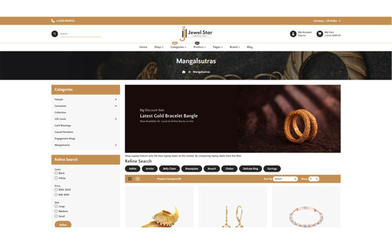 JewelStar Html - Clean and Sleek Jewelry Shop Website Template #326900