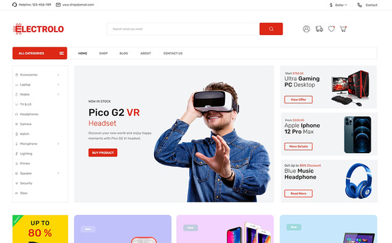 Electrolo - Electronics Ecommerce Website template #222165