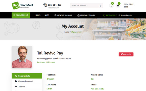 Bigshopmart - Online Grocery Store HTML5 Website Template #300274