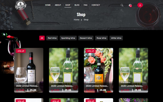 Vwine - Online wine shop React JS Website Template #235680