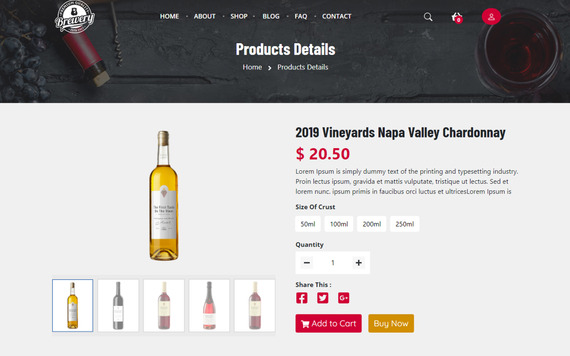 Vwine - Online wine shop React JS Website Template #235680