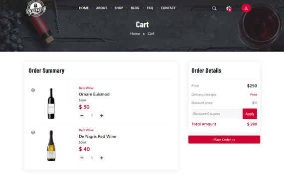 Vwine - Online wine shop React JS Website Template #235680