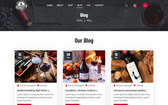 Vwine - Online wine shop React JS Website Template #235680