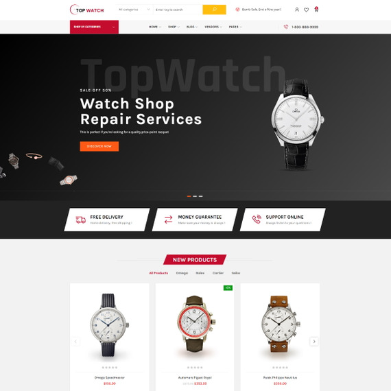 TopWatch – Watch Store & Repair Services Elementor WordPress Theme #423927