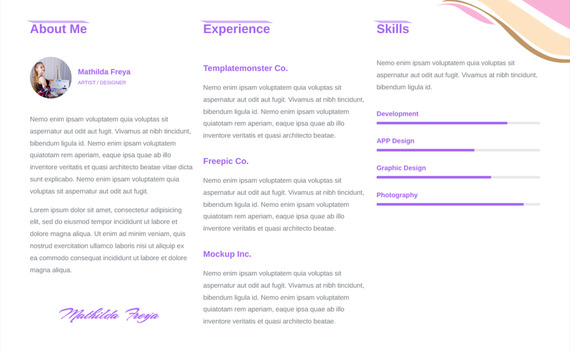 Mathilda - Artist and Photographer Simple Portfolio Gallery HTML ...