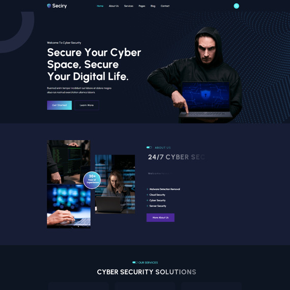 Seciry - Cyber Security Wordpress Theme #431517